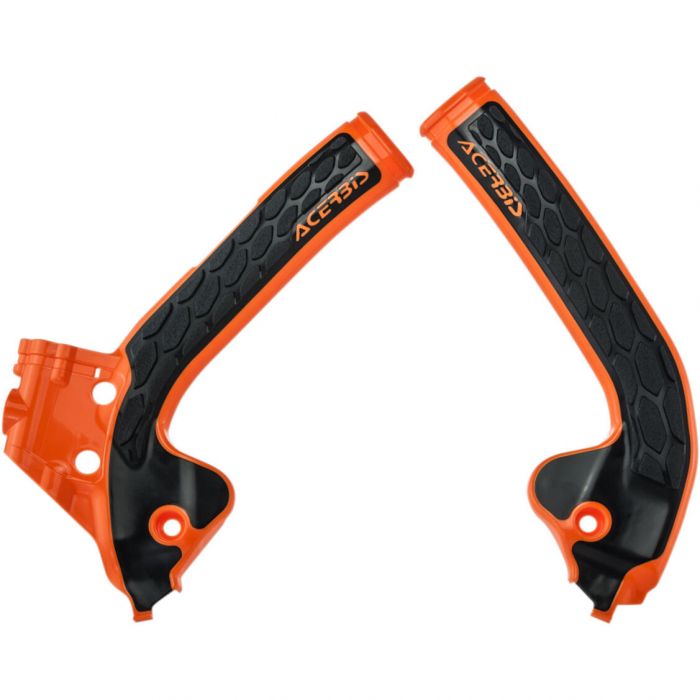 Acerbis X-Grip Frame Guards Orange/Black - 2686045225 | FortNine