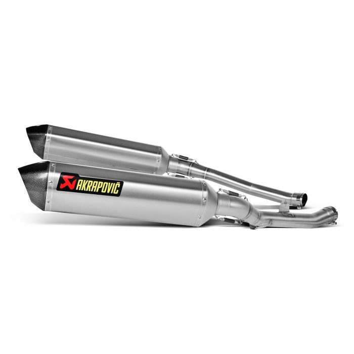 Akrapovic Slip-On Line Exhaust Dual Hexagonal Muffler - Titanium ...