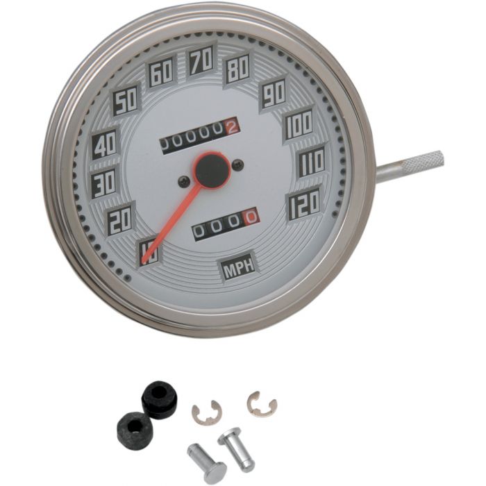 Drag Specialties 5in. Dash Mount Speedometer 2240:60 - Billet-Look Face ...