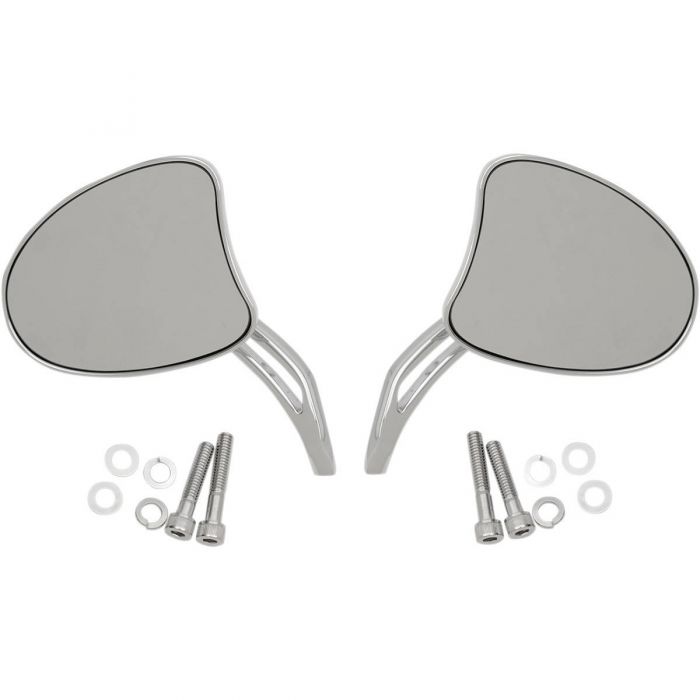 Drag Specialties Tapered Mirrors - Slotted Stems, Chrome - 4.75" Stem ...