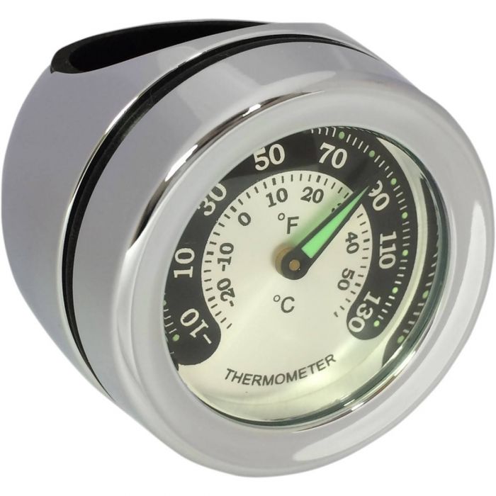 Drag Specialties Chrome Handlebar-Mount Thermometer for 1.25 ...