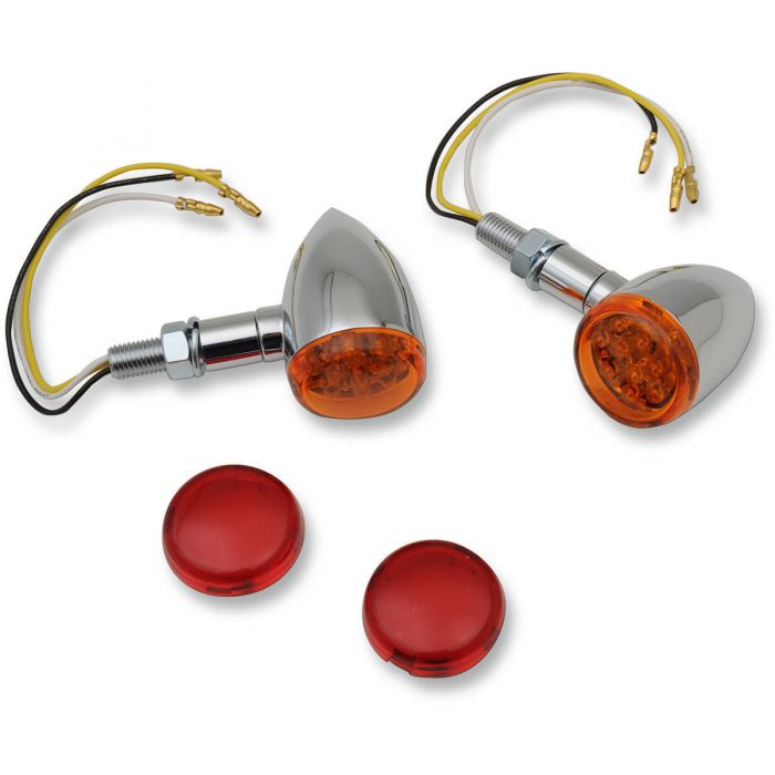 Drag Specialties LED Mini Deuce Marker Lights - White LED with Red ...