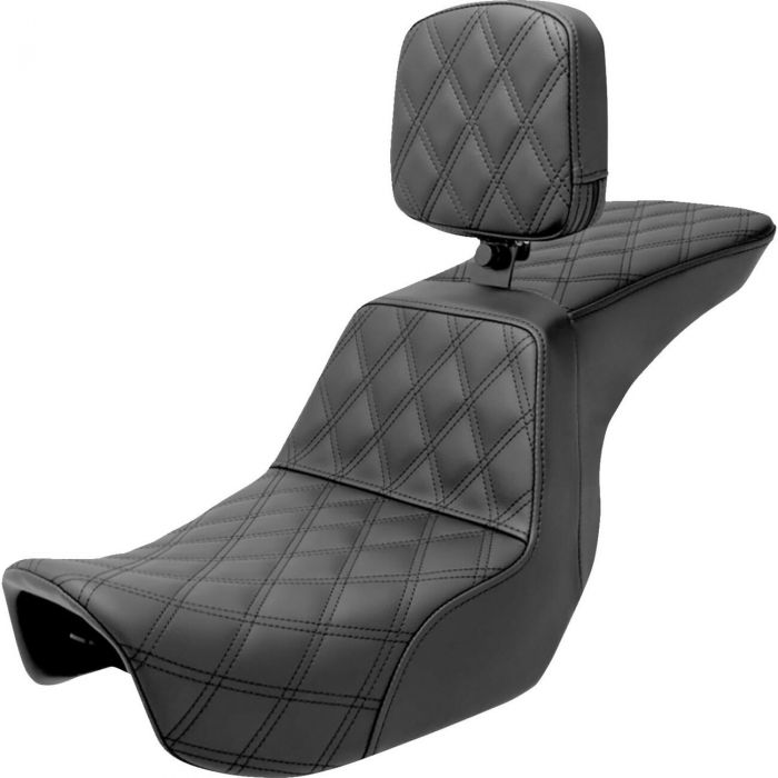 Saddlemen Step-Up Seat Black - Full LS with Driver Backrest - 806-04 ...