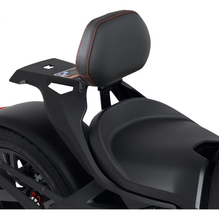Show Chrome Quick-Detach Backrest Kit - Black with Red Stitching - 41 ...