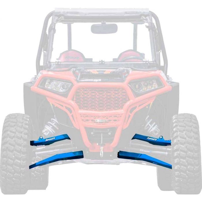 SuperATV High-Clearance Boxed A-Arms Blue - HD Ball Joints - AA-P ...