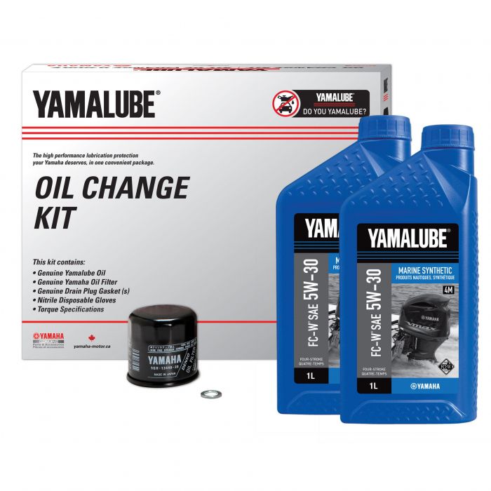 Yamaha Yamalube 5W30 4M Marine Synthetic Oil Change Kit - OBM-OILCH-KT ...