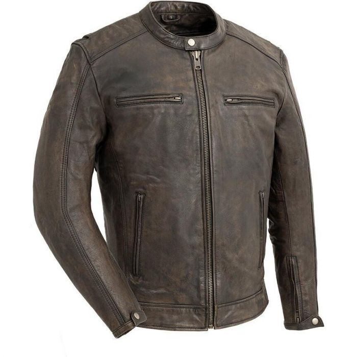 First Manufacturing Hipster Motorcycle Leather Jacket | FortNine