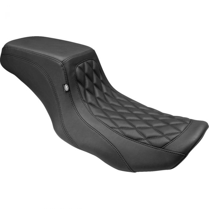 Mustang One-Piece Squareback 2-Up Seat - Double Diamond/Smooth - Black ...