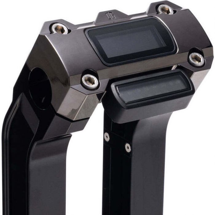 Original Garage Moto Pull Back Risers Black - 10.5" - Black Chrome - H ...