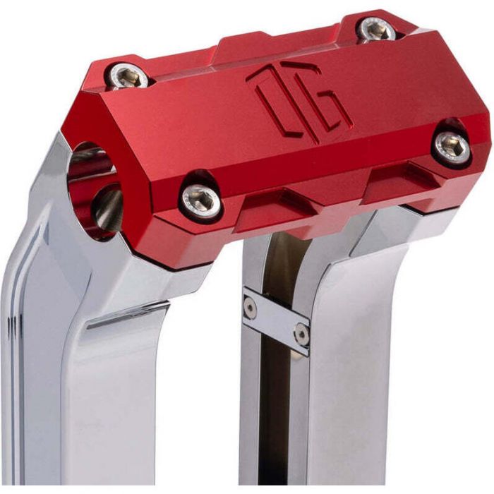 Original Garage Moto Straight Risers Chrome - 8.5" - Red - H-RS-01-CR ...
