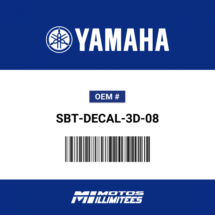 Yamaha Decal 3D Yamaha - SBT-DECAL-3D-08 | FortNine Canada
